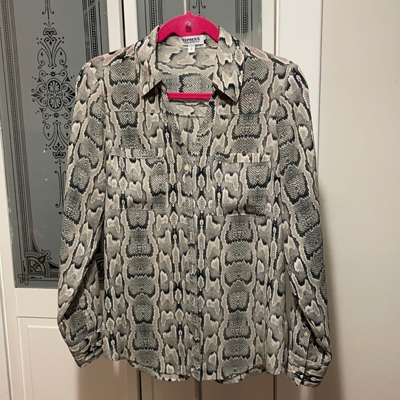 Express | Tops | Express Portofino Snake Print Shirt | Poshmark